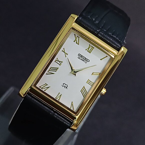 Seiko | Accessories | Seiko Tank Quartz Roman Dial Mens Japanese ...